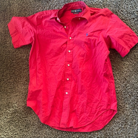 Polo Ralph Lauren | Shirts | Vintage Polo Ralph Lauren Red Short Sleeve ...